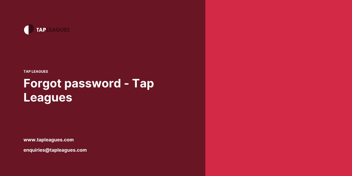 Forgot password - Tap Leagues